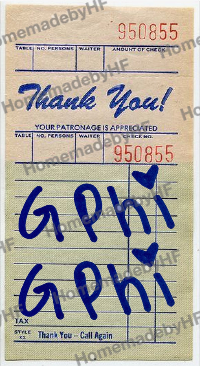 GAMMA PHI BETA | Poster *digital Download Only* ( Guest Check Inspired ...