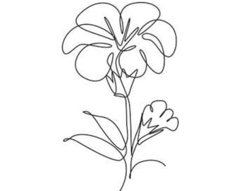 One Single Line Drawing Beauty Hibiscus Flower Illustration. Minimal ...