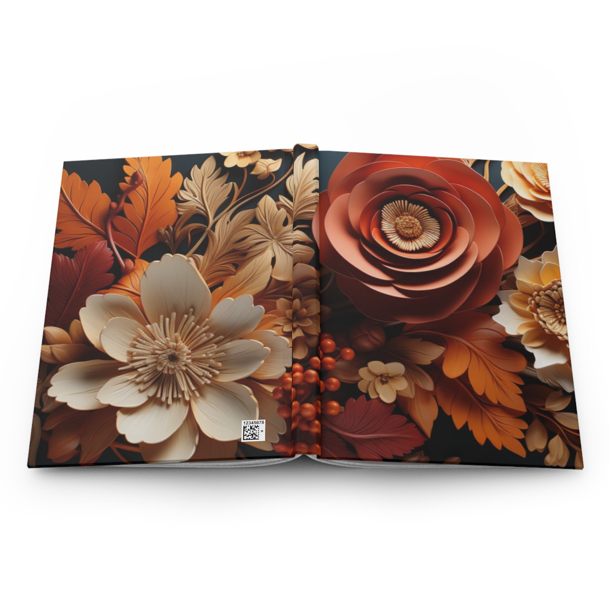 Fall Foliage Beauty Autumn Flowers Hardcover Notebook With Earth Toned ...