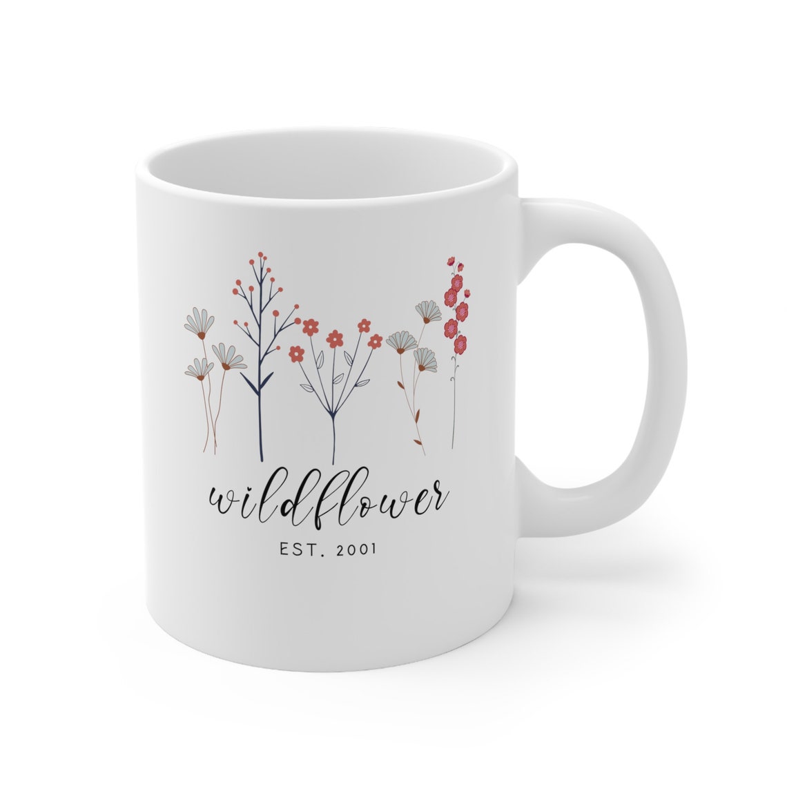 Custom Wild Flower Mug Personalized Wildflower Tea Cup Floral Coffee ...