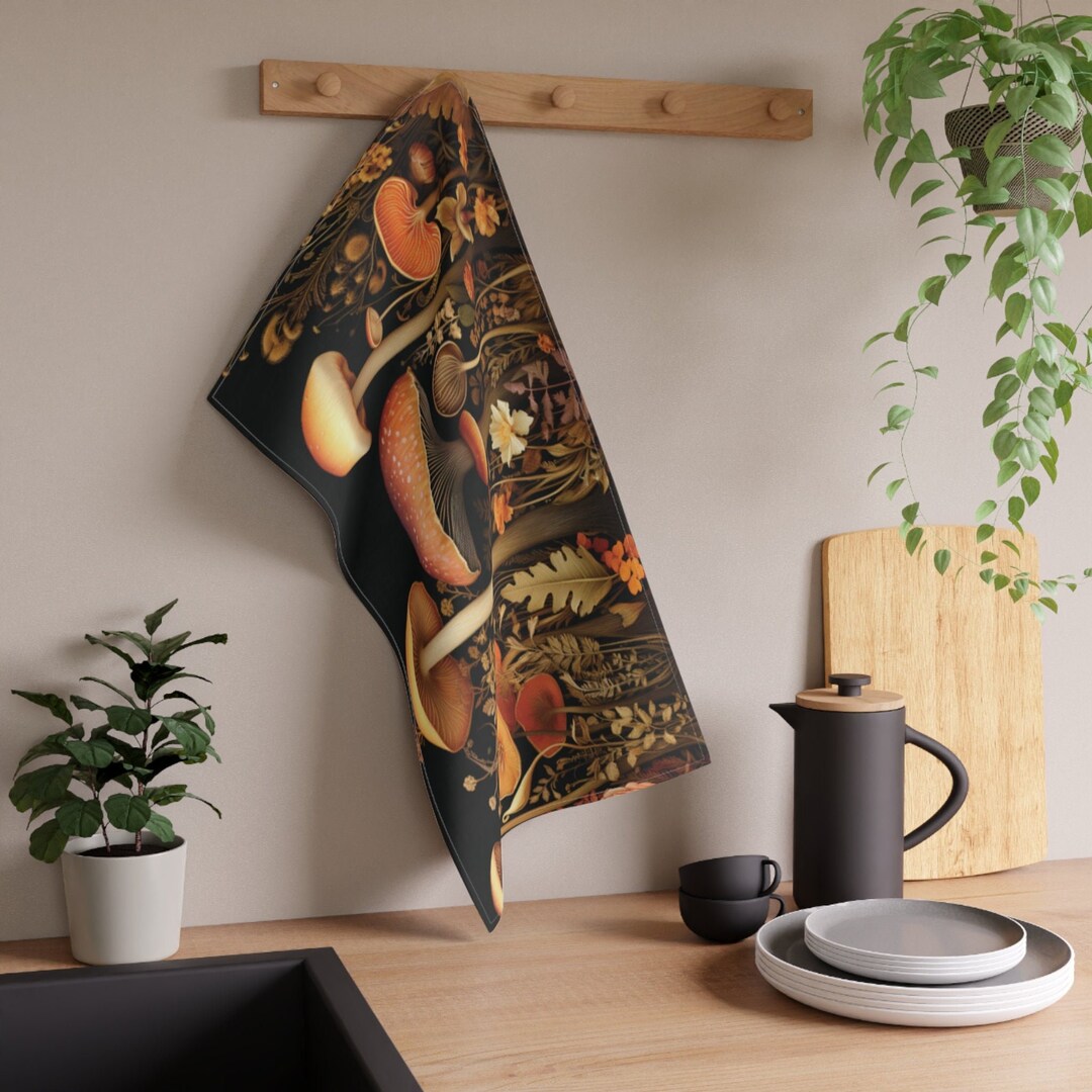 Mushroom Goblincore Tea Towel Whimsical Woodland Treasure Forest ...