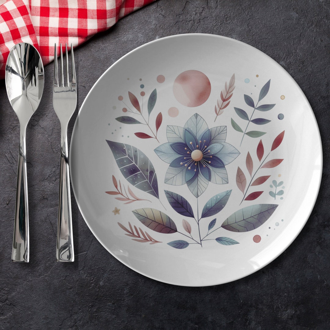 Scandinavian Boho Design Party Plates Nordic Folk Art Wedding Plate Set ...