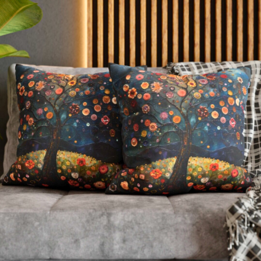 Cottagecore Tree Pillow Cover Unique Boho Home Decor Gardencore Cushion ...