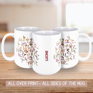 Personalized Armenian Birds Alphabet Coffee Mug Customizable Chai Tea ...