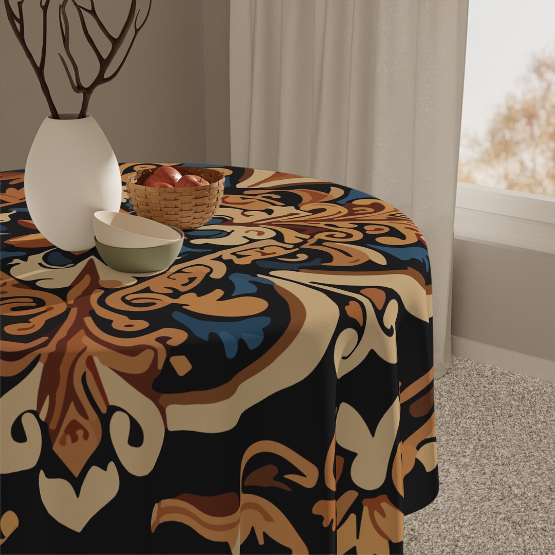 Armenian Design Tablecloth Desert Rose Linen Oriental Traditional ...