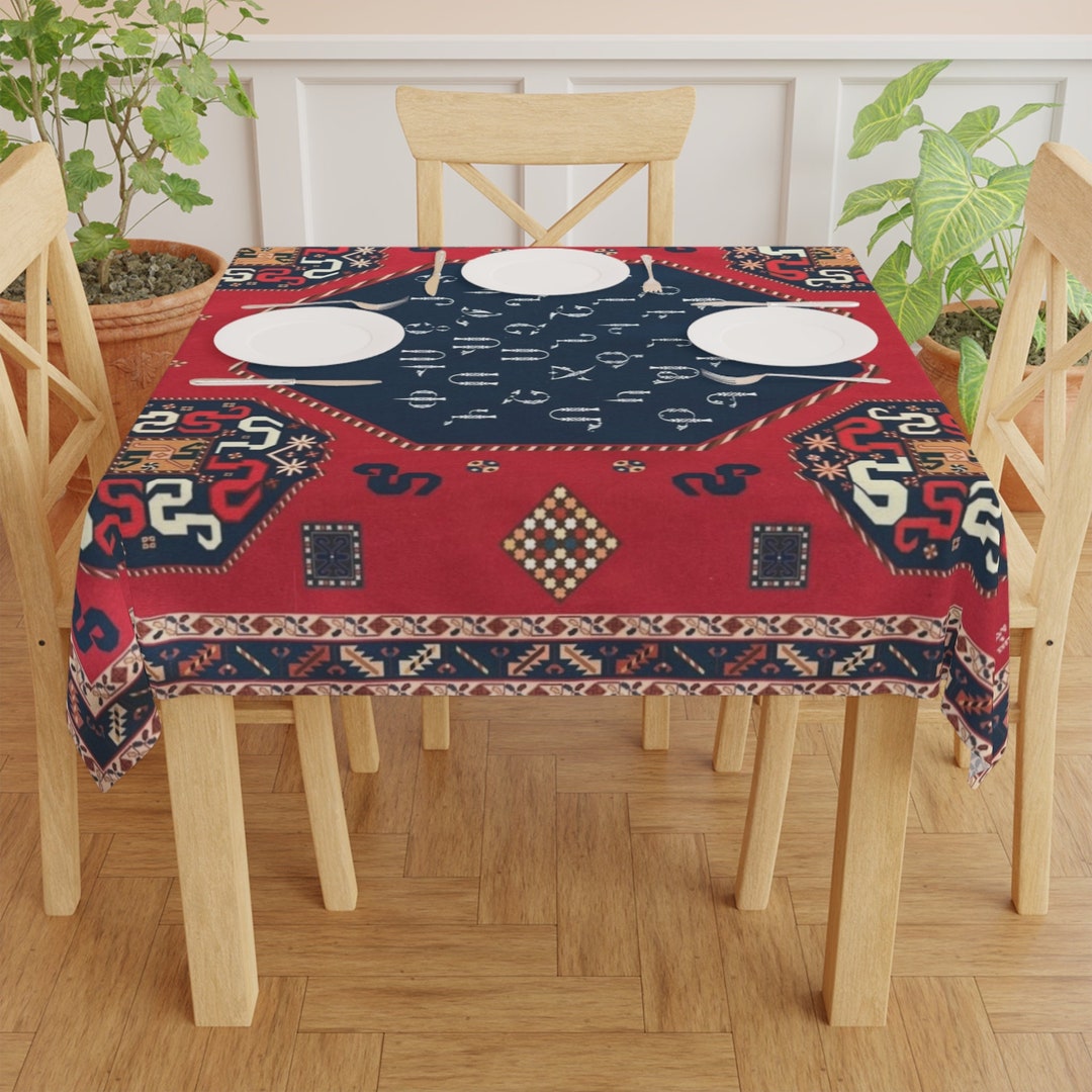Armenian Letters Design Tablecloth Square Table Spread Stylish Table ...