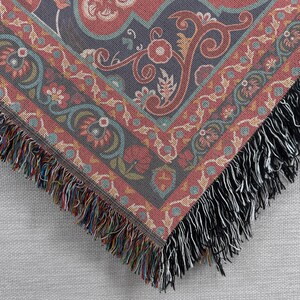 Persian Design Cotton Throw Blanket, Oriental Pattern Picnic Throw ...