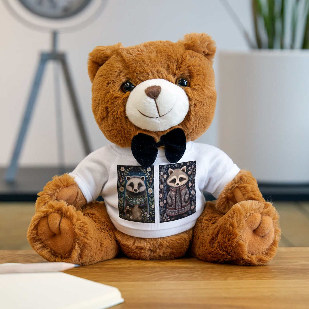 Personalized Nordic Hygge Cozy Plush Teddy Bear With Small Woodland ...