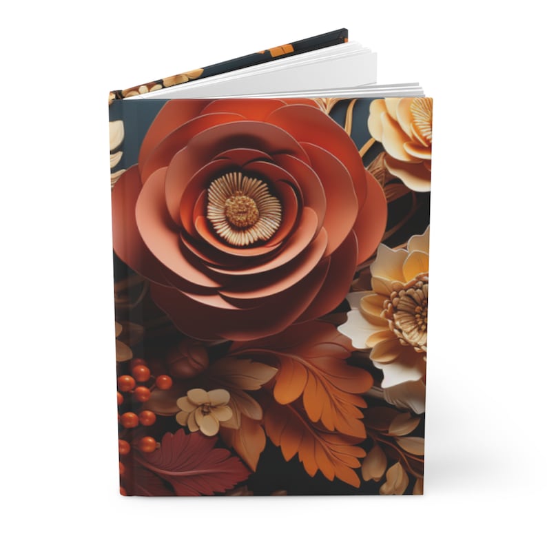 Fall Foliage Beauty Autumn Flowers Hardcover Notebook With Earth Toned ...