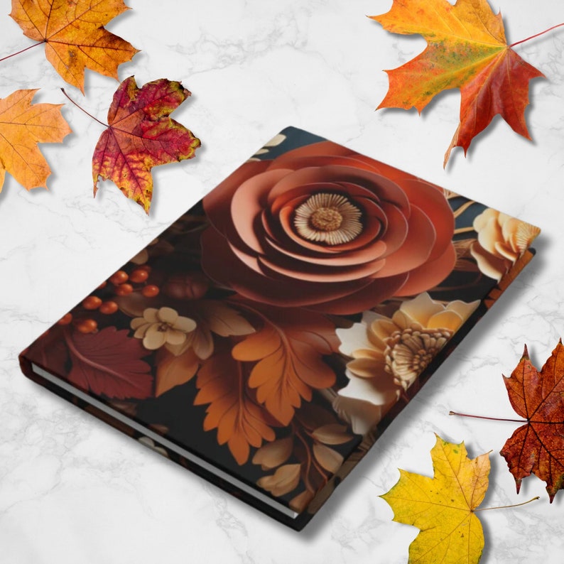 Fall Foliage Beauty Autumn Flowers Hardcover Notebook With Earth Toned ...