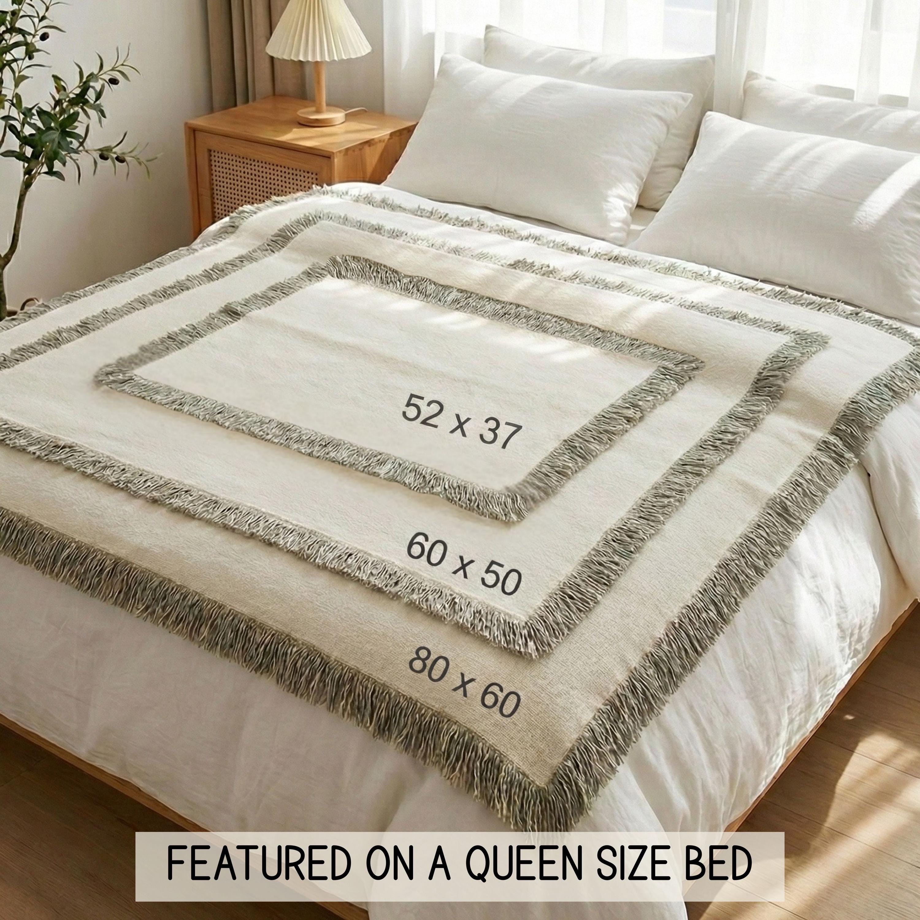 Woven Decorative Blanket, Middle-east Design Fringed, Oriental-inspired ...