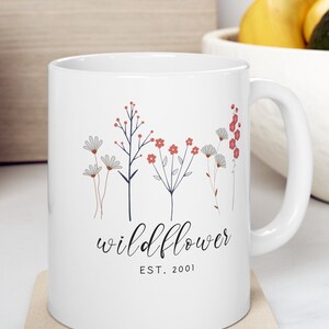 Custom Wild Flower Mug Personalized Wildflower Tea Cup Floral Coffee ...