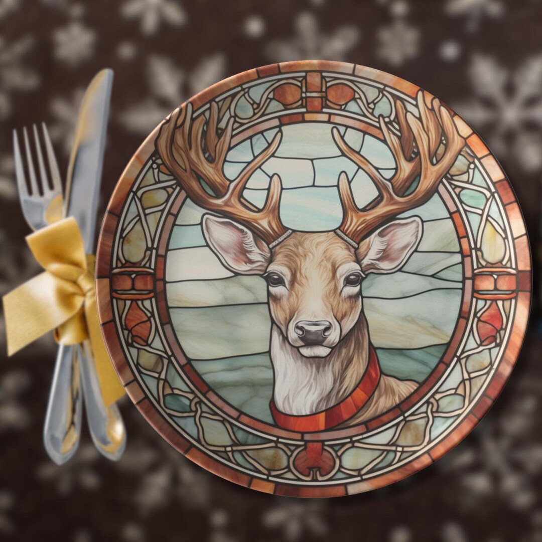 Scandi Reindeer Plates, Nordic-inspired Christmas Tableware Set ...