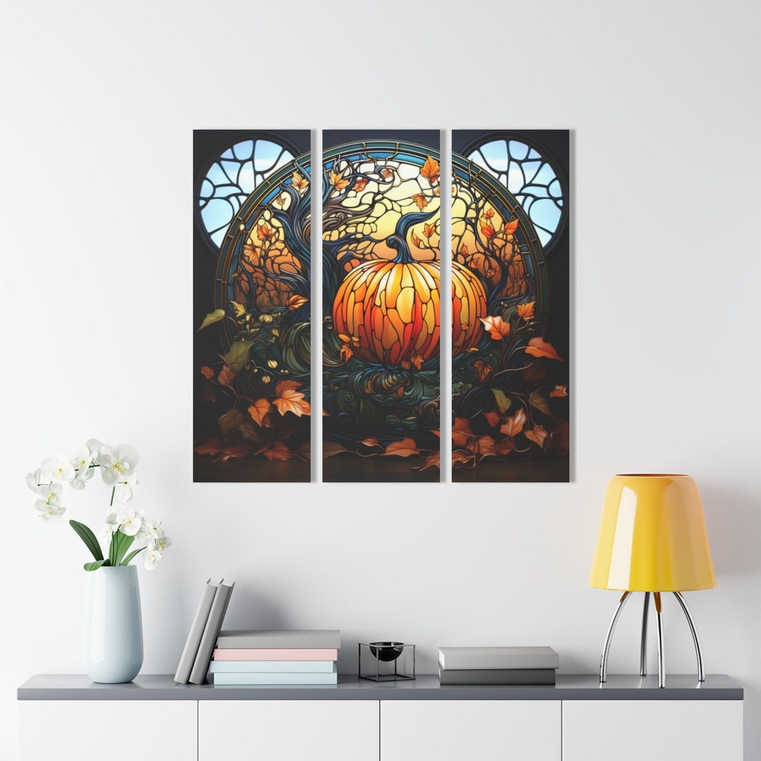 Fall Thanksgiving Halloween Pumpkin Decor Gallery Wall Art Set of 3 ...