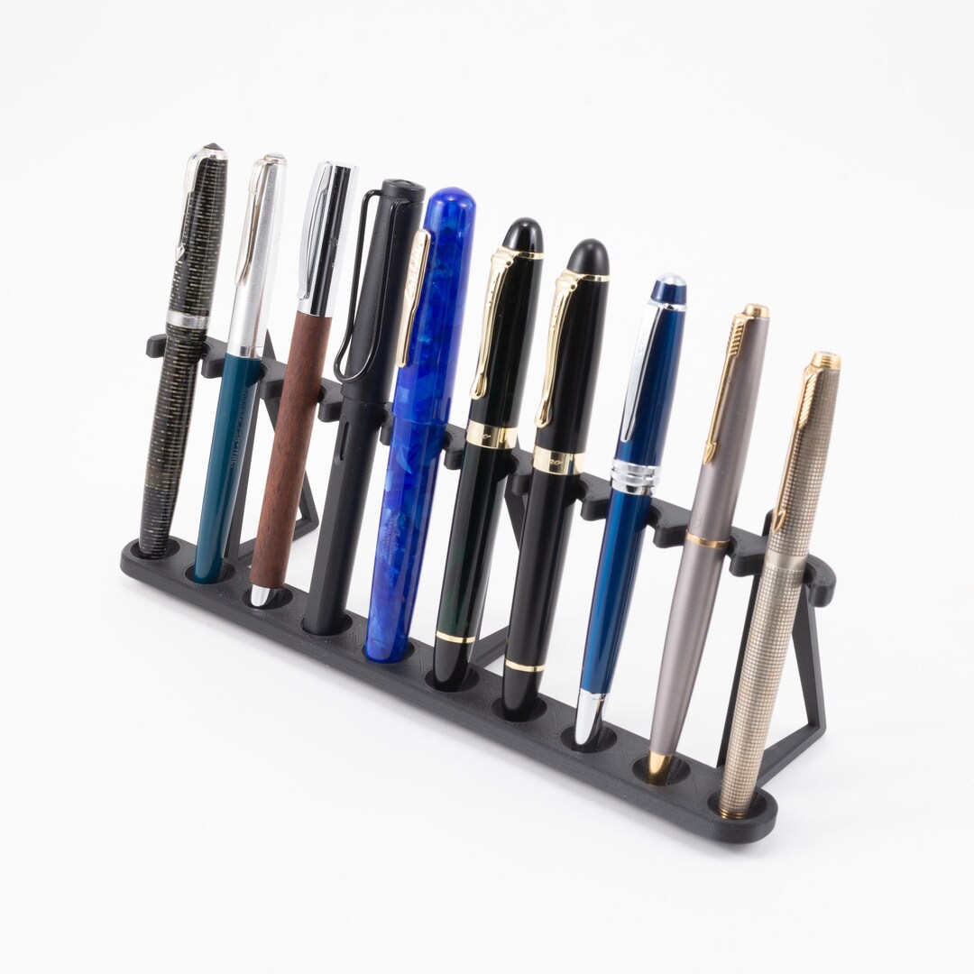 Vertical 10 Fountain Pen Display Stand - 3D Printed Storage for Pens ...