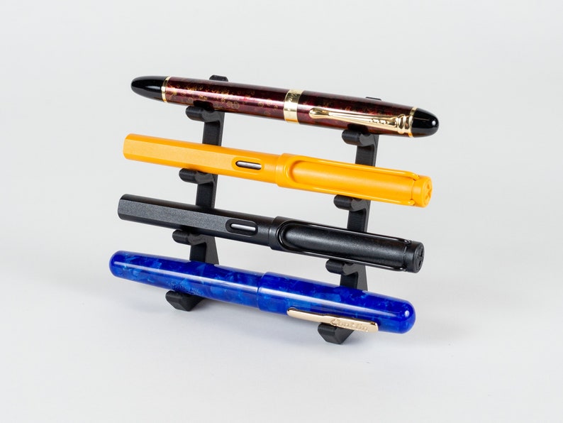 4 Fountain Pen Display Stand - 3D Printed Horizontal Storage for Pens ...