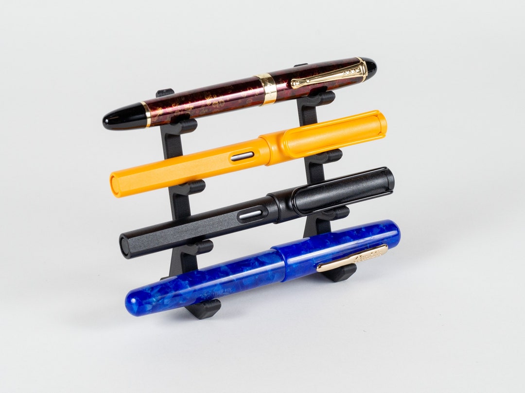 4 Fountain Pen Display Stand - 3D Printed Horizontal Storage for Pens ...