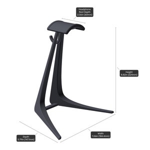 Headphone Stand With Removable Cable Hook Minimalist 3d Printed Headset ...