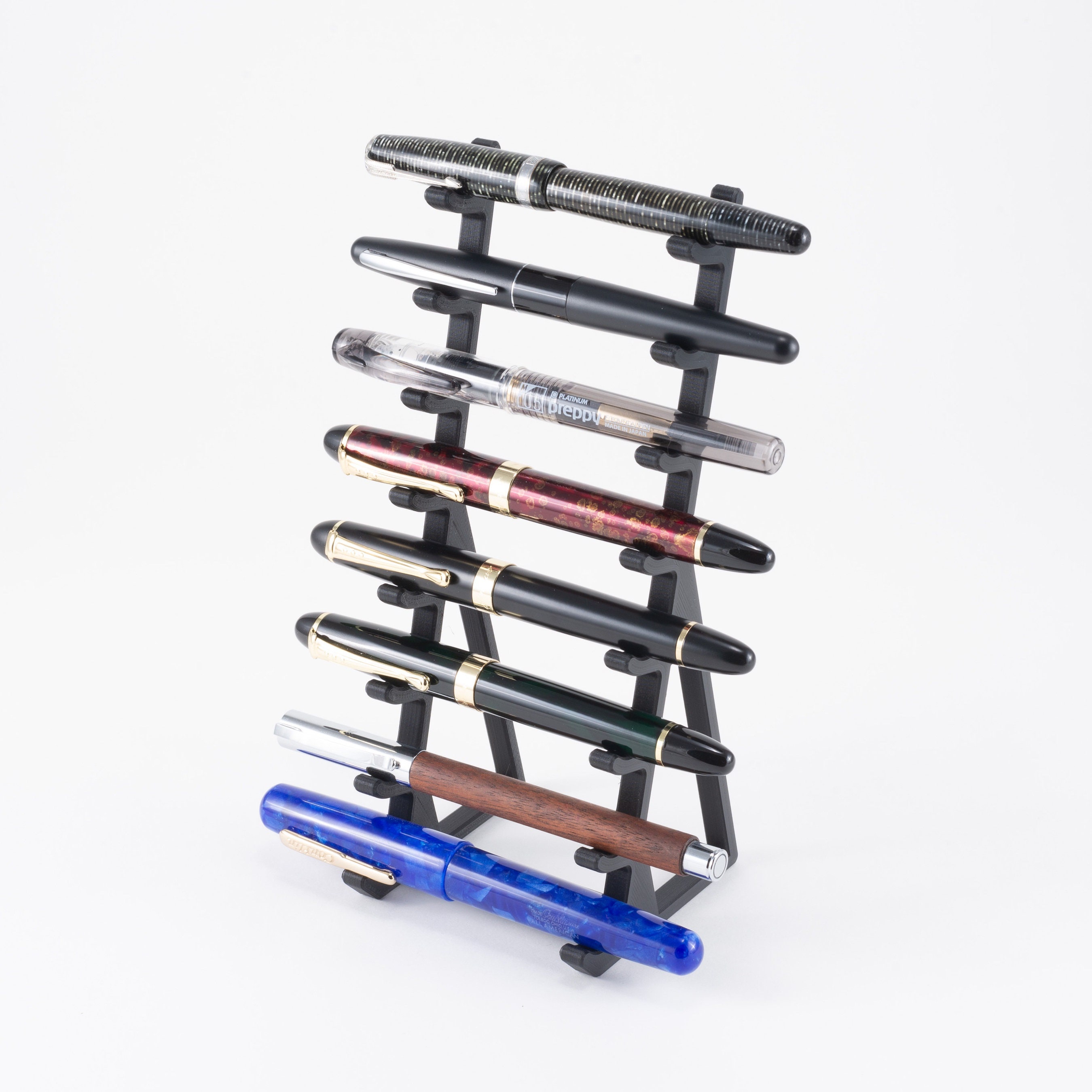 8 Fountain Pen Display Stand - 3D Printed Horizontal Storage for Pens ...