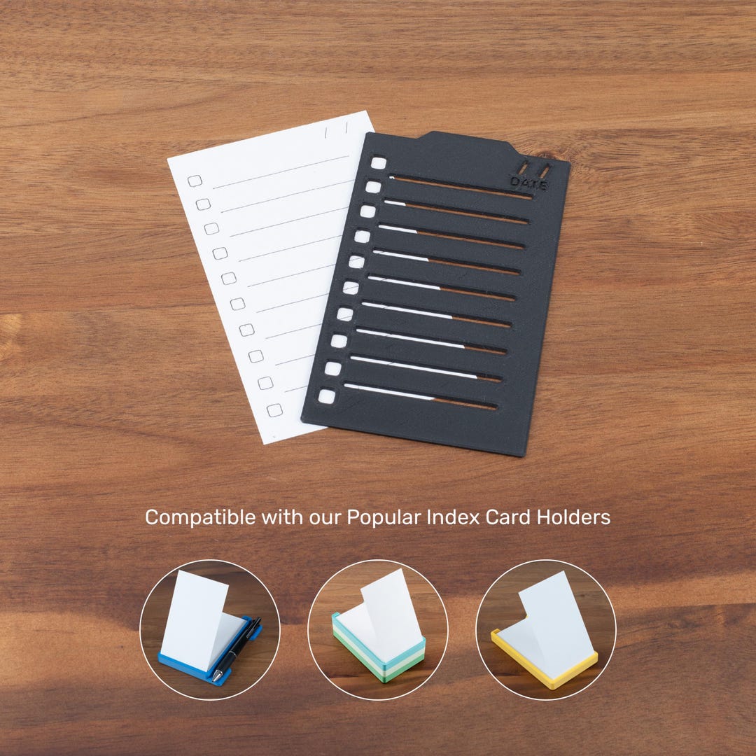 3-by-5 Index Card Todo Stencil - 3D Printed Analog Todo List Template ...