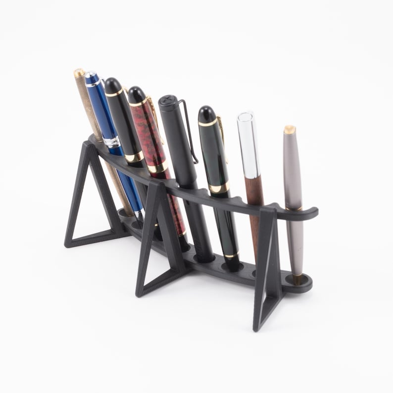 Curved Vertical 8 Fountain Pen Display Stand - 3D Printed Storage for ...