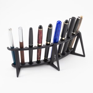 Curved Vertical 10 Fountain Pen Display Stand - 3D Printed Storage for ...