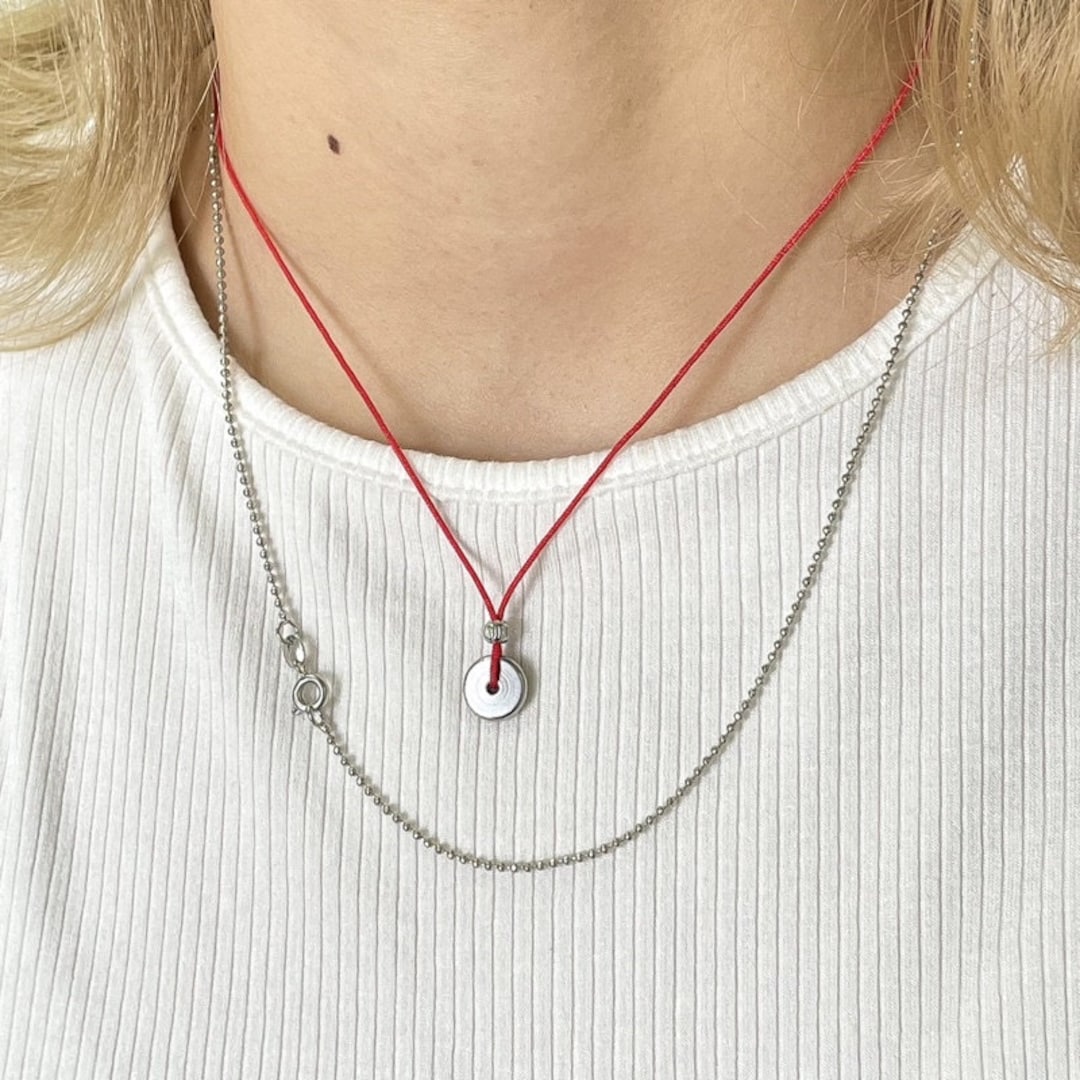 Red String Necklace, Lucky Thread Necklace, Red Cord Necklace, Protect ...