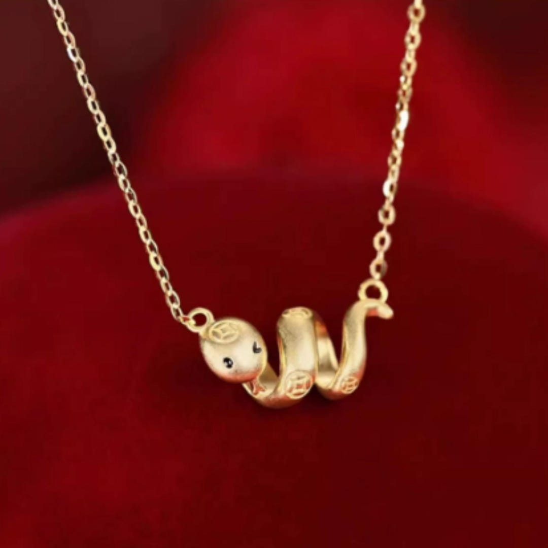 925 Snake Necklace, Cute Snake Charm Necklace, Tiny Snake Pendant ...