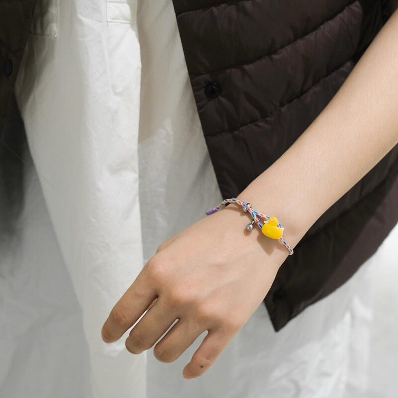Little Duck Bracelet, Yellow Duck Charm Bracelet, Summer Jewelry, Duck ...