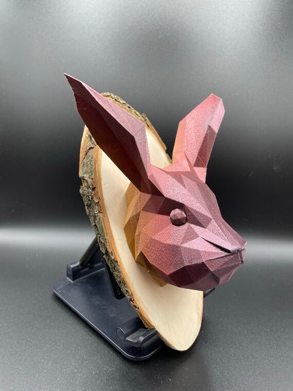 Rainbow Polygon Rabbit Rabbit Low-poly Wood & 3D - Etsy