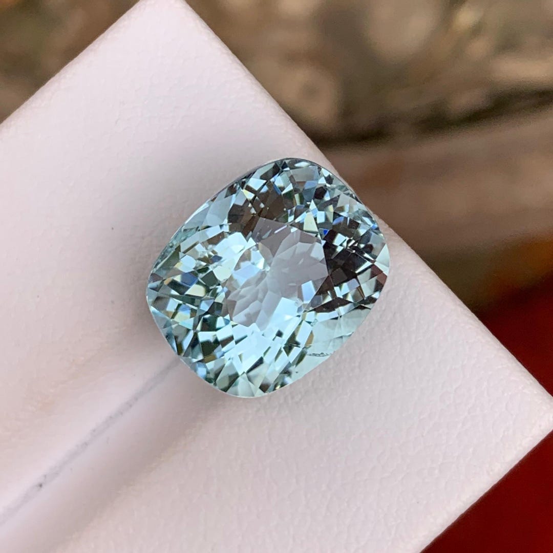 Natural Light Blue Aquamarine Gemstone, Faceted Fancy Cut, Sparkling ...