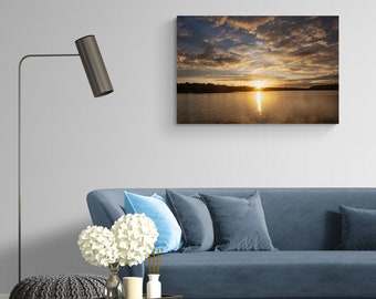 Colorado Lake Sunset Canvas - Etsy