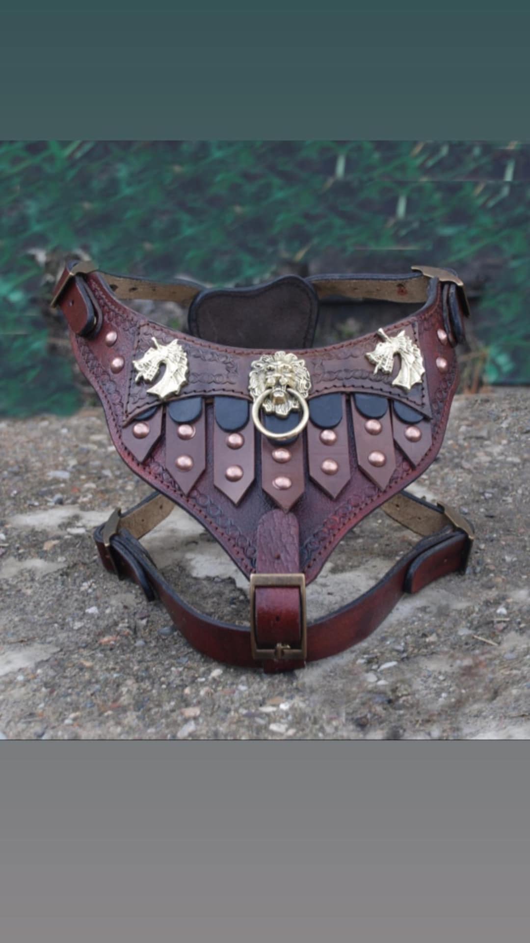 Handmade Leather Gladiator Dog Harness: Tactical Style Pet Armor (25-90 ...