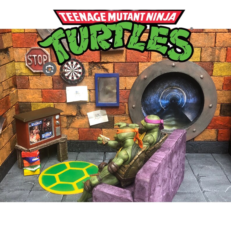 A 1:12 Sewer Lair Living Room Diorama-perfect for Neca Teenage Mutant ...
