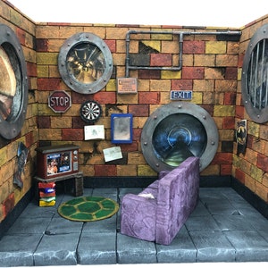 A 1:12 Sewer Lair Living Room Diorama-perfect for Neca Teenage Mutant ...