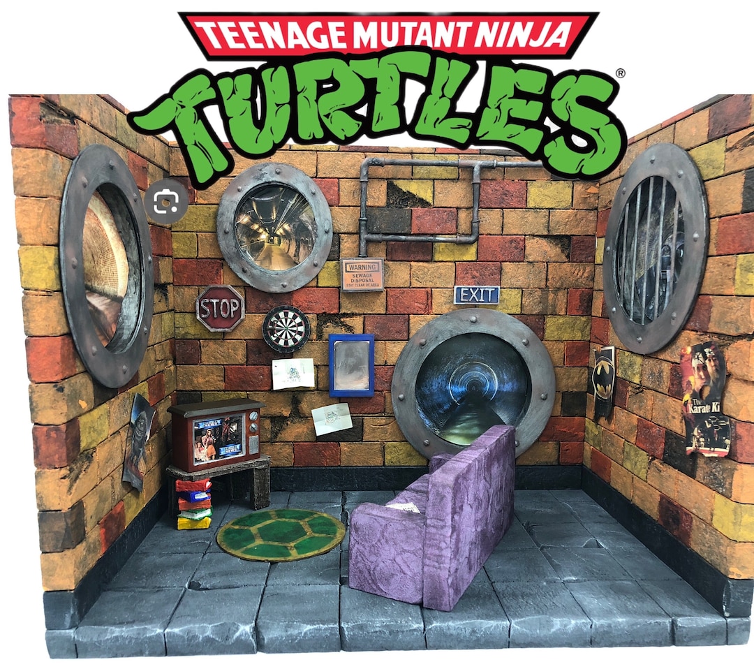 A 1:12 Sewer Lair Living Room Diorama-perfect for Neca Teenage Mutant ...