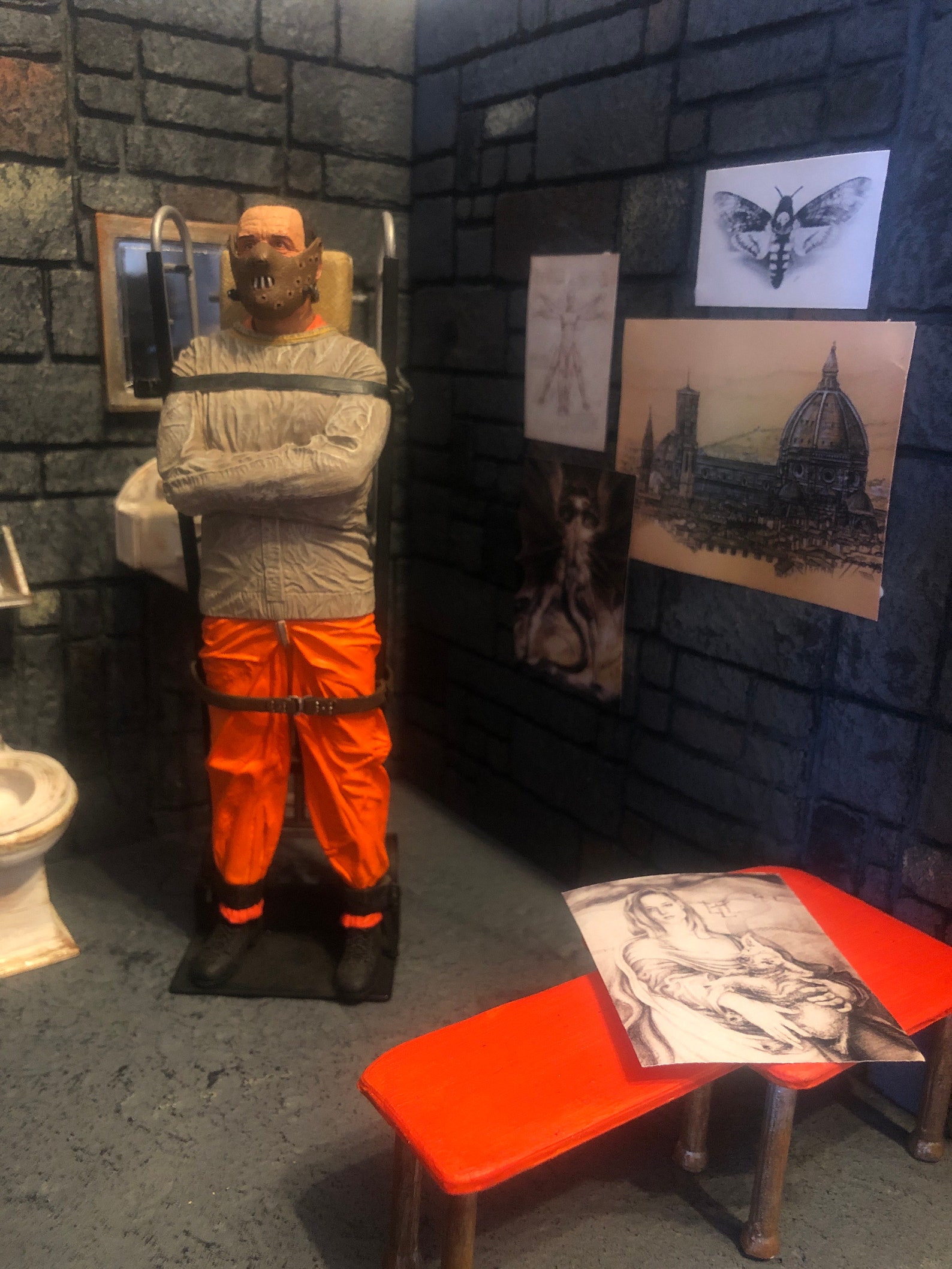 A Hannibal Lecter Cell Diorama 1:12 Silence of the Lambs fig Not ...