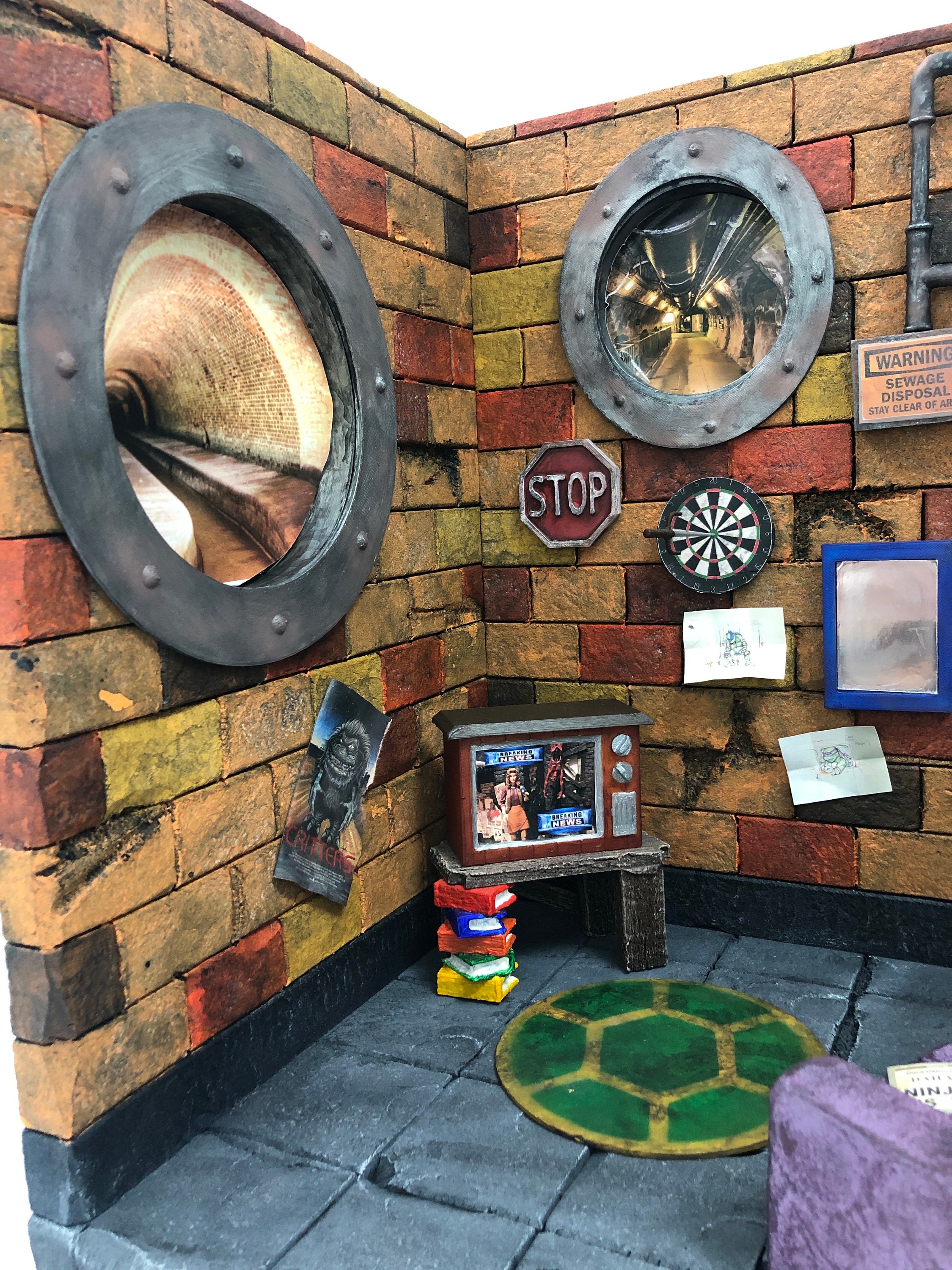 A 1:12 Sewer Lair Living Room Diorama-perfect for Neca Teenage Mutant ...