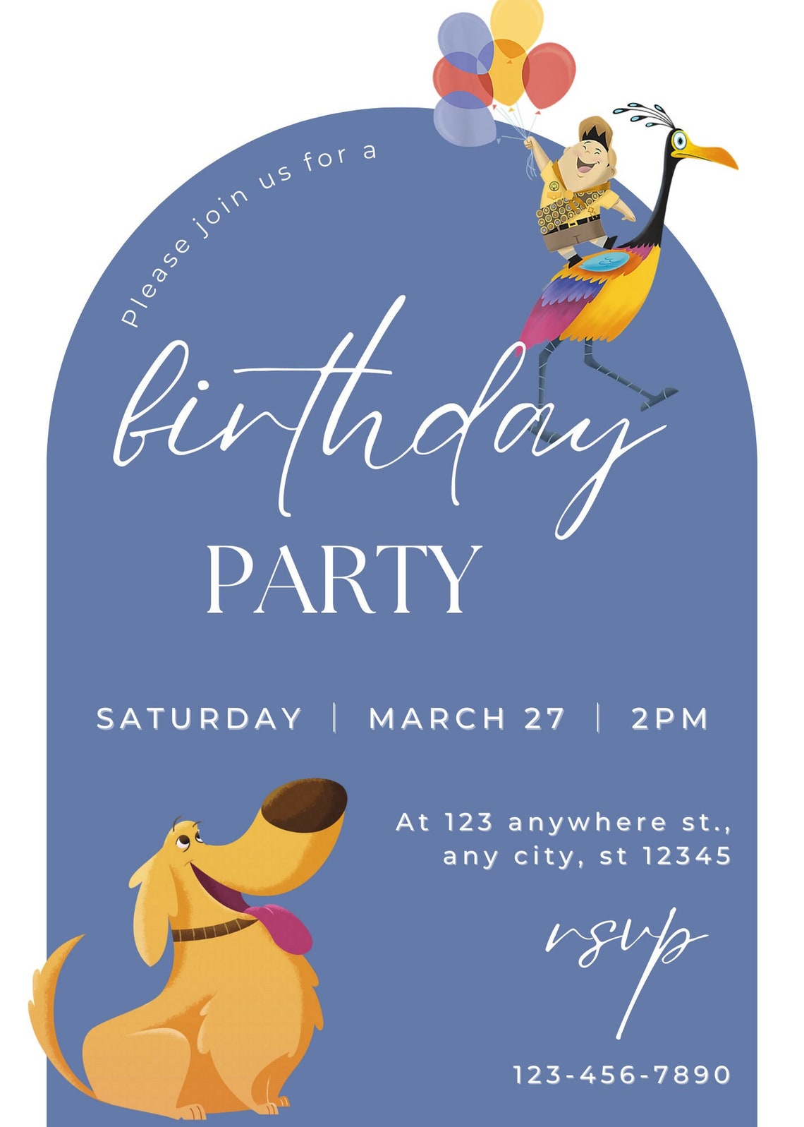 Disney Pixar up Birthday Invitation - Etsy