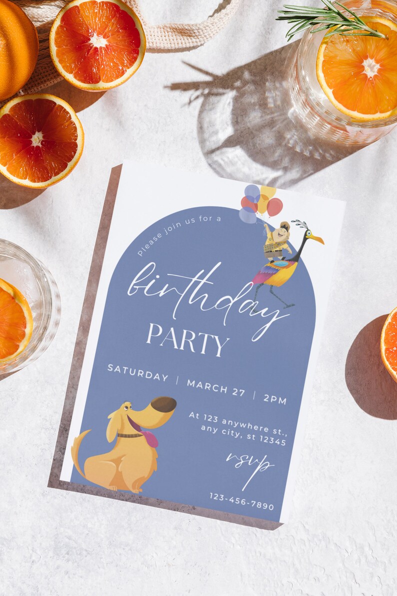 Disney Pixar up Birthday Invitation - Etsy