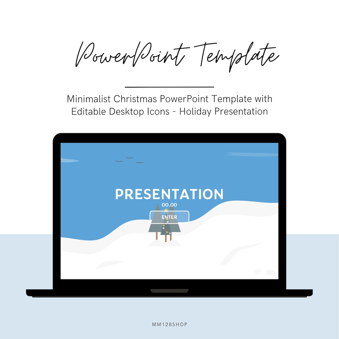 Minimalist Christmas Powerpoint Template With Editable Desktop Icons ...