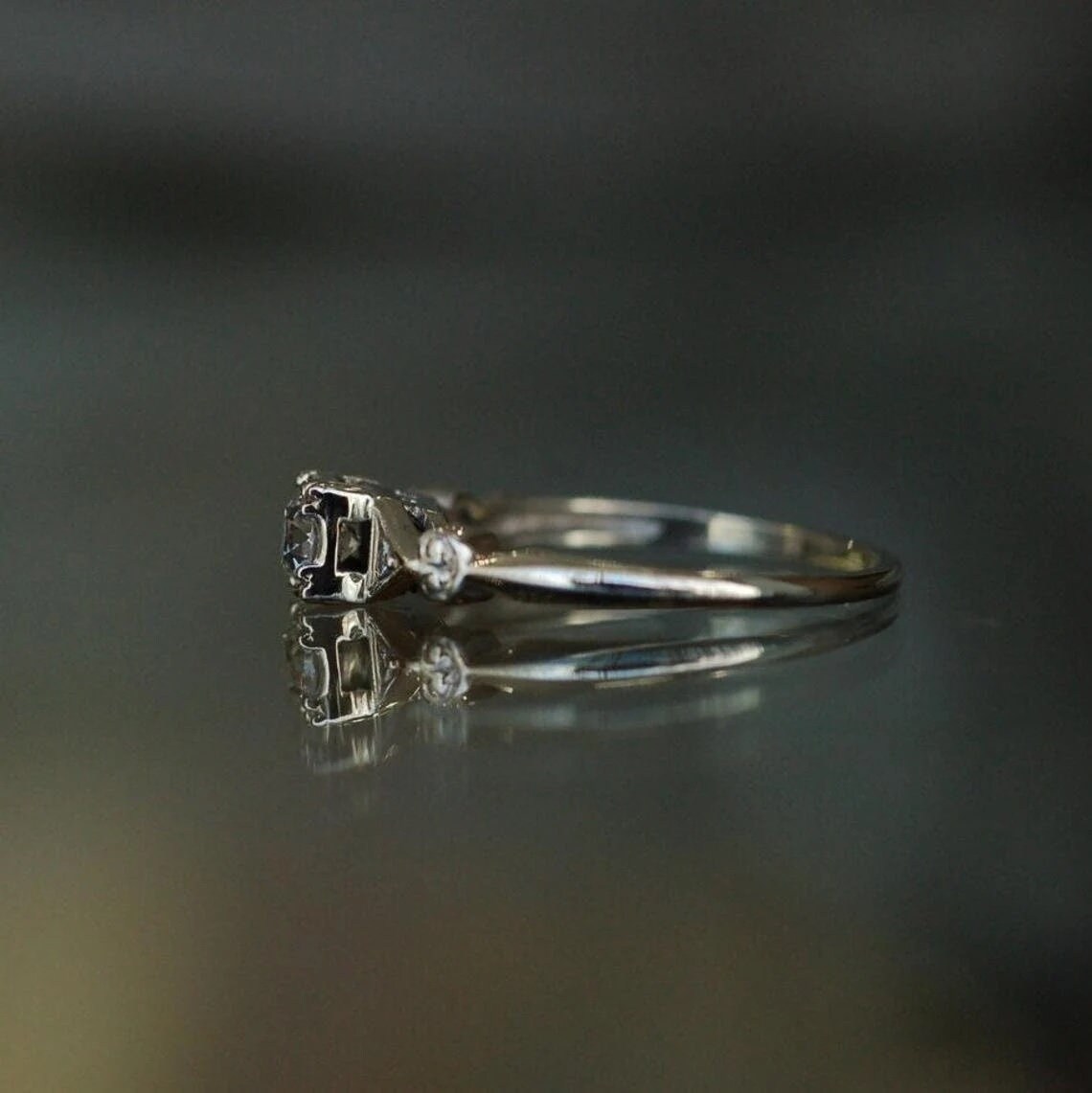 Vintage Ethical European Cut Round Diamond Engagement Ring - Etsy