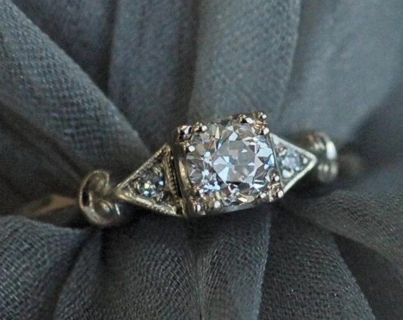 Vintage Ethical European Cut Round Diamond Engagement Ring - Etsy