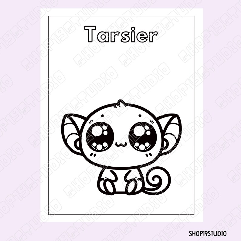 Adorable Kawaii Animal Coloring Pages for Kids Digital Download, 50 ...