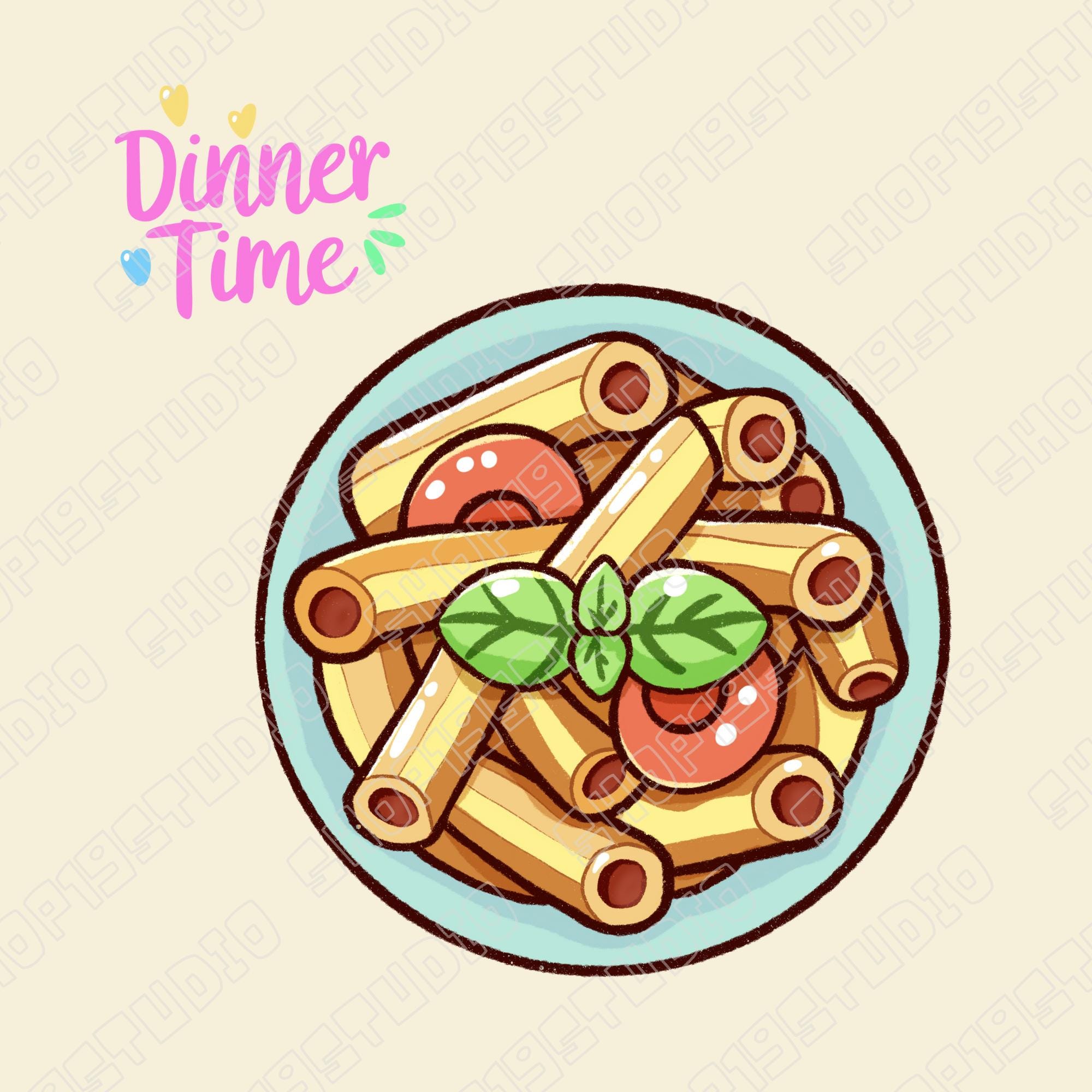 50 Hand-drawn Kawaii Digital Stickers – Cute Food Stickers for Planners ...