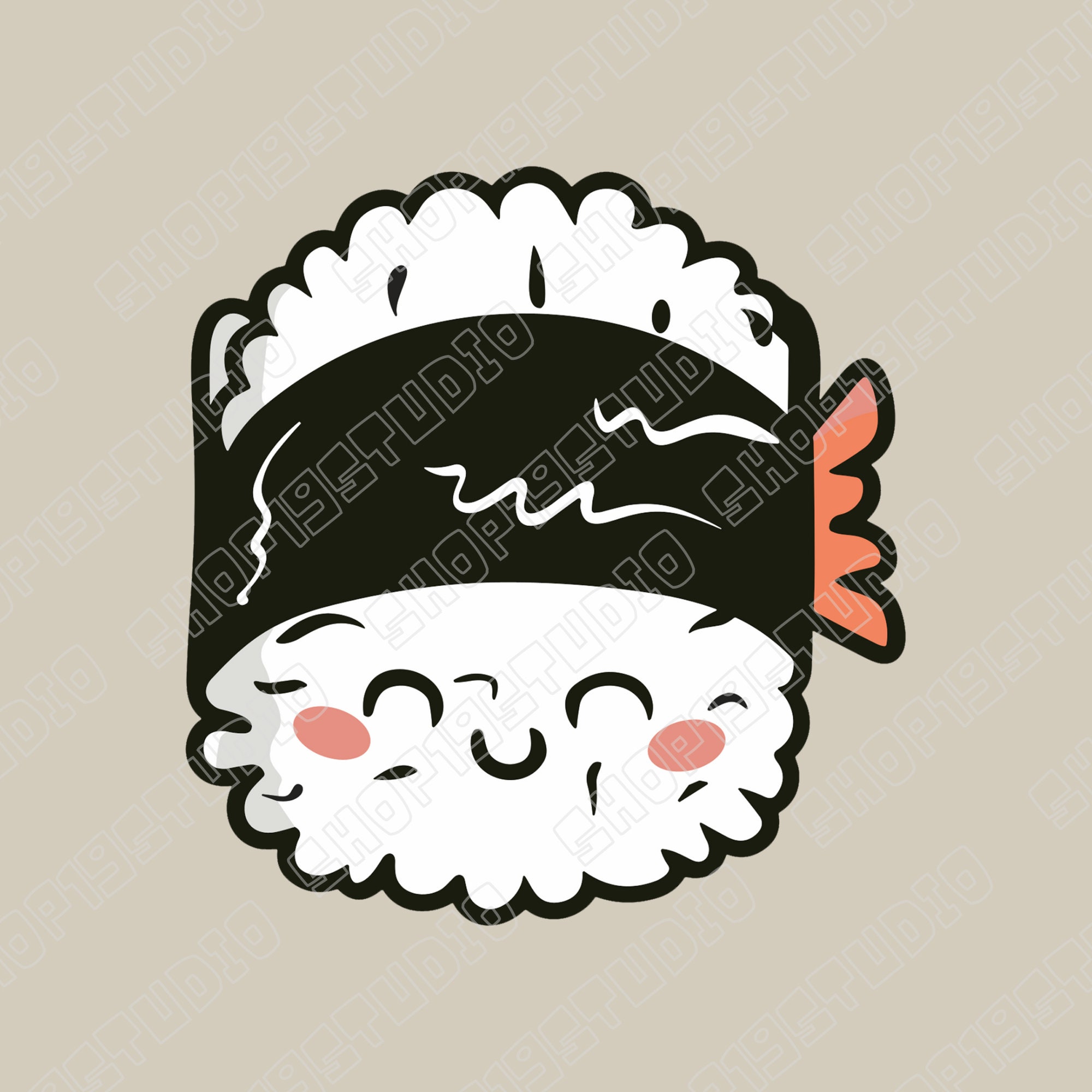 Adorable Chibi Sushi Rolls Sticker Sheet - Hand-drawn Animation Style ...