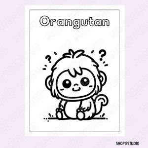 Adorable Kawaii Animal Coloring Pages for Kids Digital Download, 50 ...