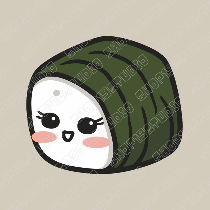 Adorable Chibi Sushi Rolls Sticker Sheet - Hand-drawn Animation Style ...