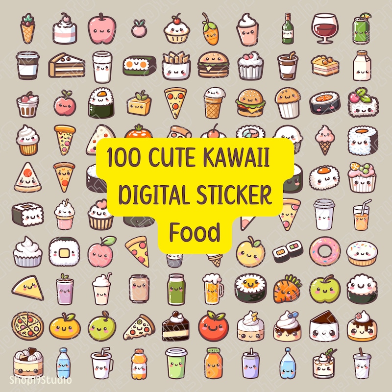 Kawaii Food Stickers - Etsy