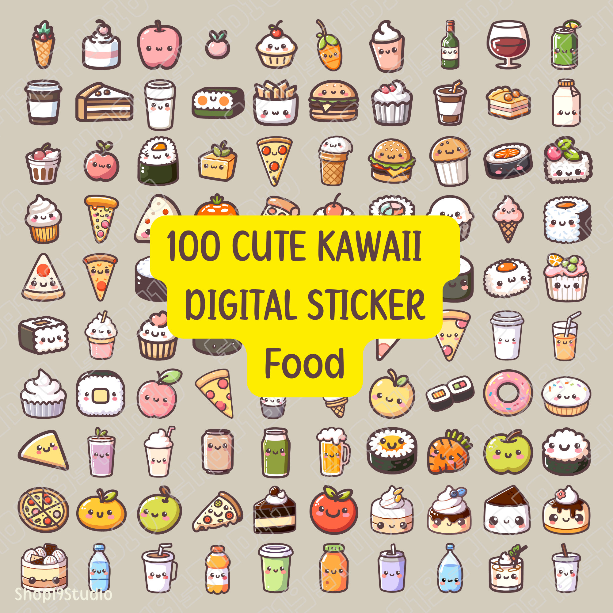 Cute Kawaii Digital Sticker Pack for Goodnotes, Planners and ...